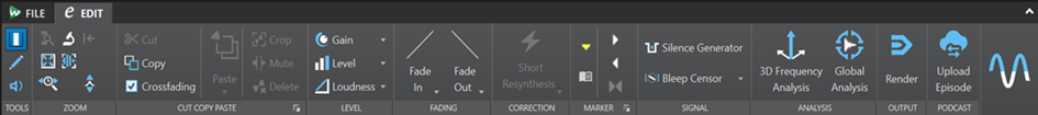 Edit Tab (Audio Editor)